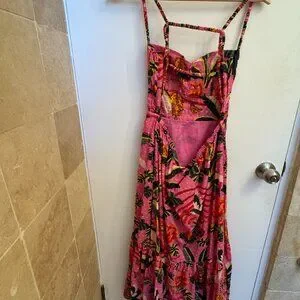 FARM Rio | Dresses | Farm Rio Leopard Forest Midi Dress Size Medium Nwt ...